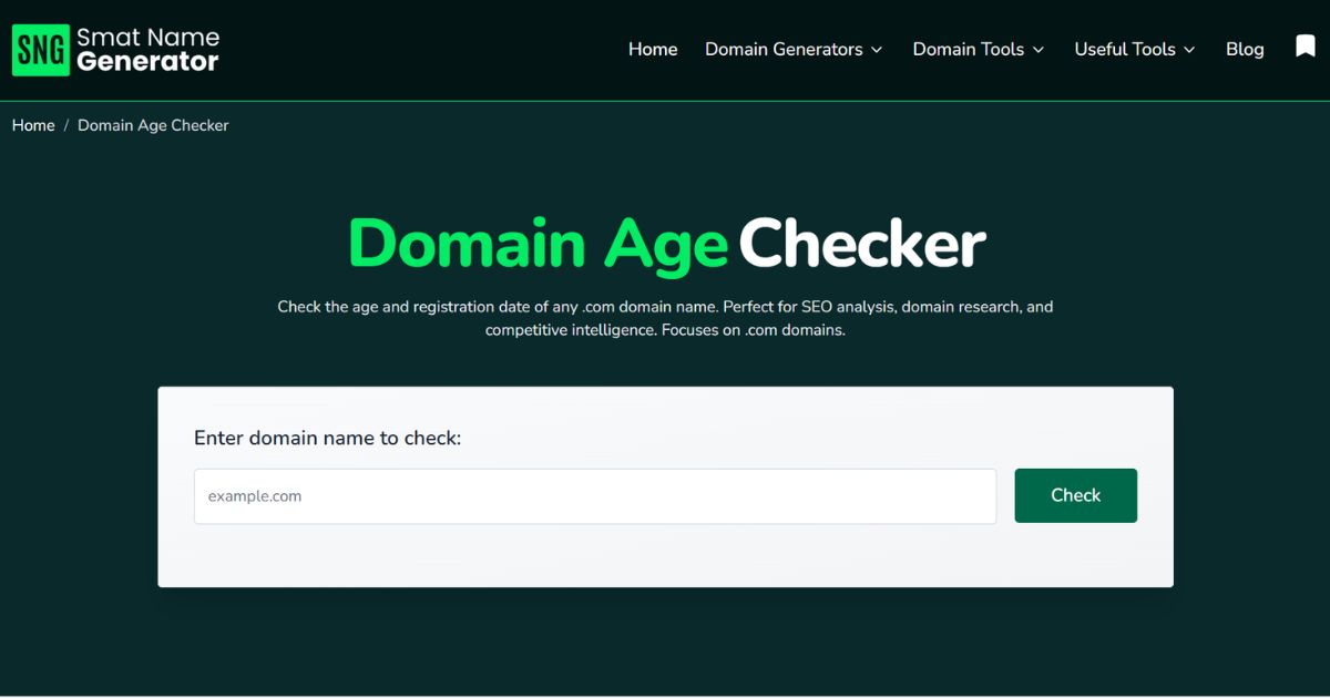 Free Domain Age Checker | Check Domain Registration Date | Smart Domain ...